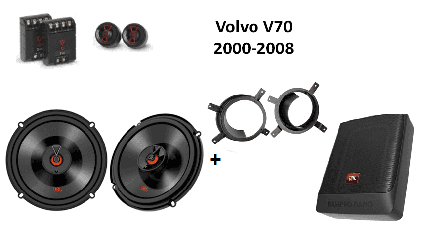 Volvo V70 speakers + Subwoofer 200Watt Audio upgrade JBL premium 210W ...