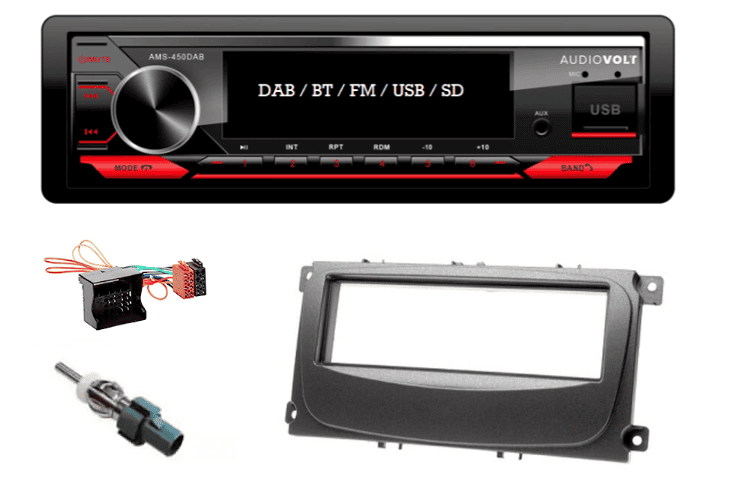 DAB / BT autoradio Ford Focus, S-max, C-max, mondeo (ovaal) | 4x50 watt ...