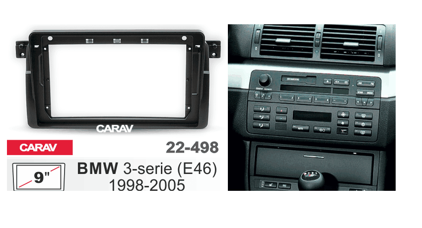 Los 9-inch frame geschikt voor de Bmw E46 3-serie - Audiovolt