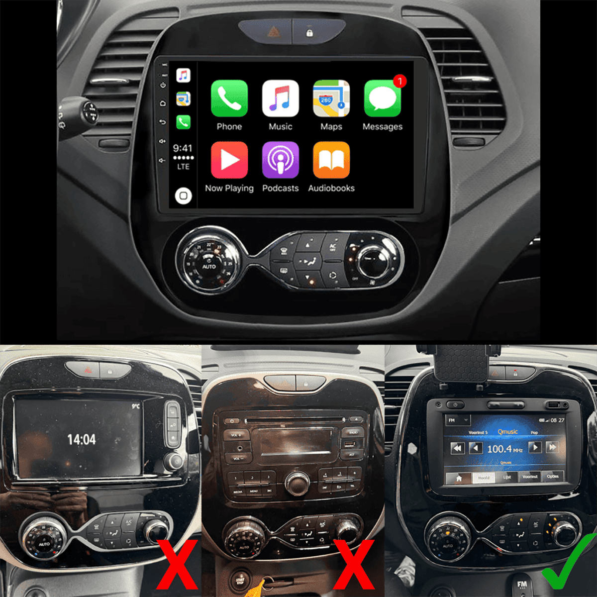 Renault Capture 2013-2019 Apple Carplay en Android navigatie