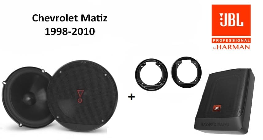 Chevrolet Matiz speakers + Subwoofer JBL 225W / 45Watt RMS + ringen